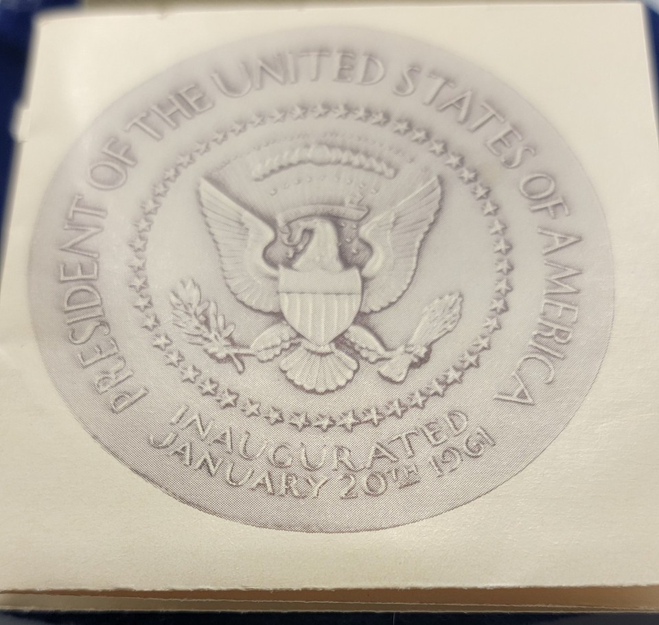 1961 JFK .999 Pure Silver Inauguration Medal 3" John F Kennedy W Box ...