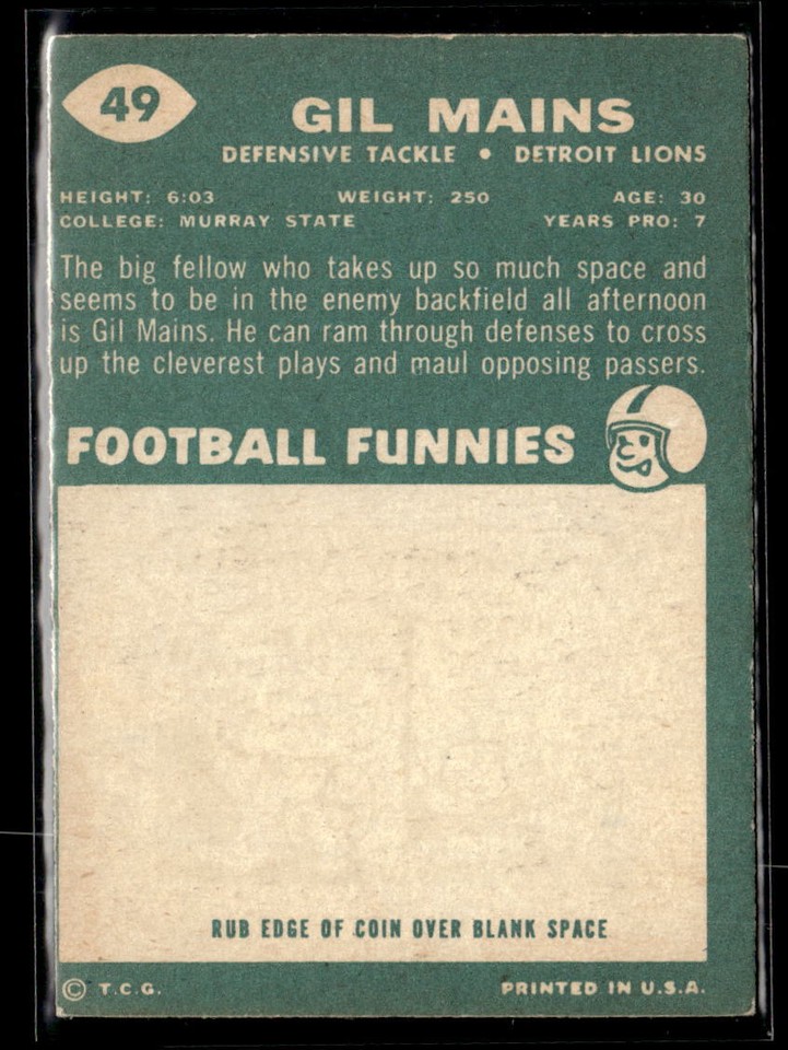 1960 Topps #49 Gil Mains VG/G | eBay