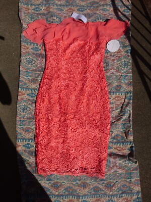 Tangerine Lace Off Shoulder Dress, Size 8 | eBay