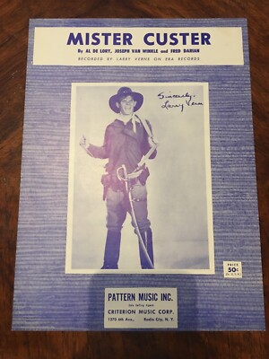Mister Custer 1960 LARRY VERNE Vintage Sheet Music | eBay