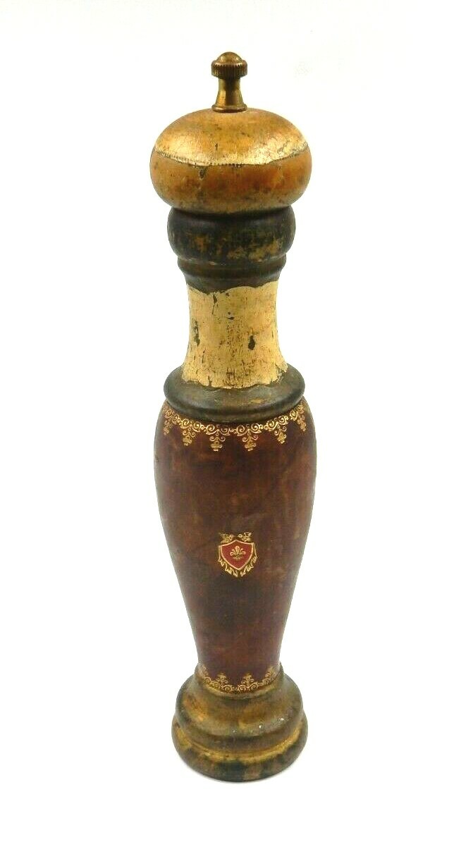 VINTAGE FLORENTINE MACINA TEMPERATA HAND PAINTED PEPPER MILL ~ MADE IN ...