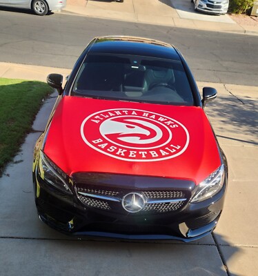 Atlanta Hawks Auto Hood Cover | Sports Flags | Hood Flags | NBA Flags ...
