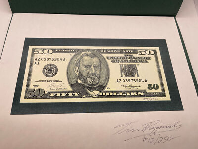 Tim Prusmack Money Art $50 Bill Series 1997 Grant 12/250 Signed in ...