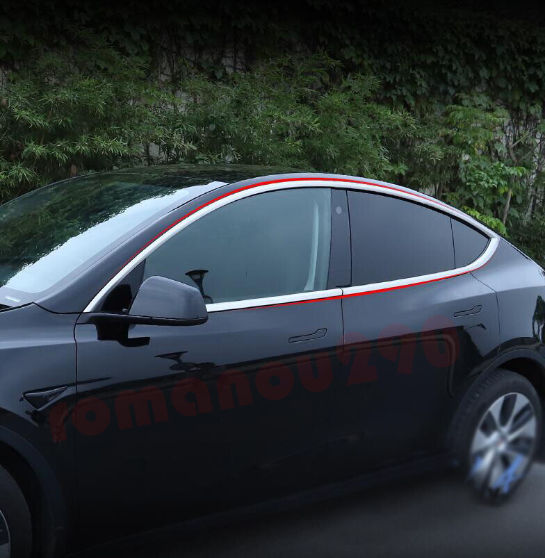 2020-2022 Tesla Model Y Stainless Chrome Car Window Molding Cover Trim ...
