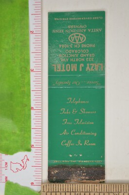 Vintage Matchbook Cover Lazy J Motel Grand Junction 1950s Hotel ...