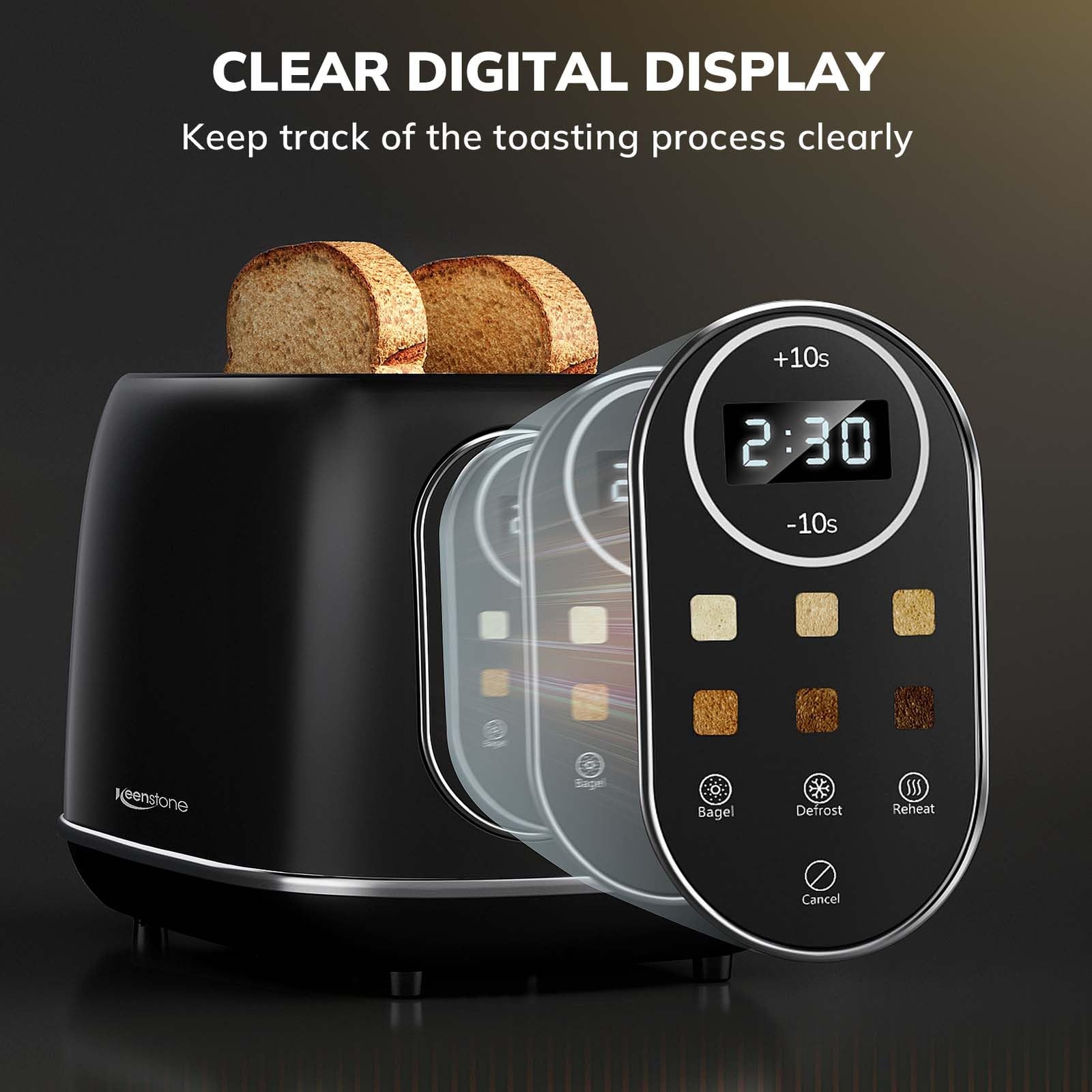 Toaster Touch Control, Retro Toaster with Touchscreen, Stainless Steel ...