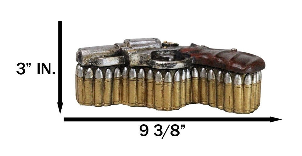 Rustic Old World Western Country Cowboy Gun Pistol With Bullets Trinket ...