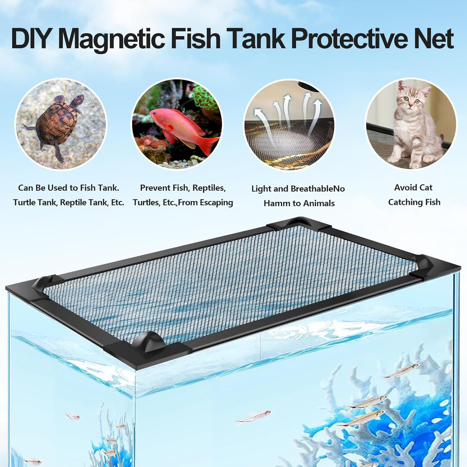 Magnetic Aquarium Cover Fish Tank Lid with Fresh Air Netting ...