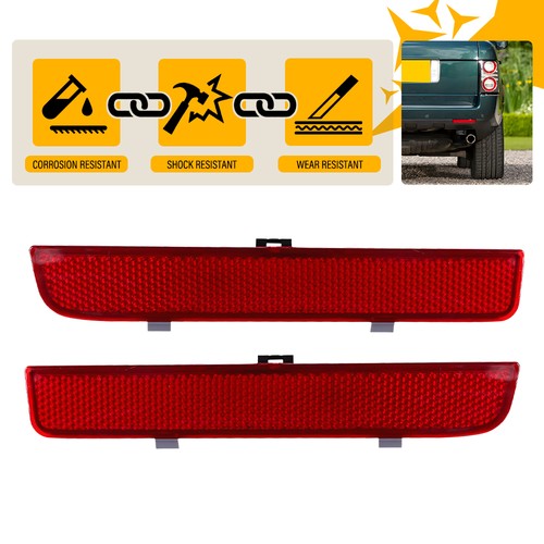 Rear LH & RH Bumper Reflectors Set For Land Rover Range Rover Red Lens ...