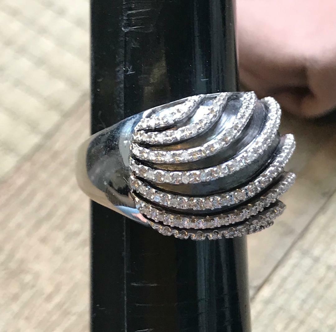 Vintage NEW in BOX Affinity Diamond Jewelry Dome Ring QVC 925 Sterling ...