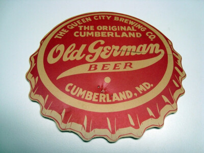 Circa 1930s Old German Bottle Cap Sign, Cumberland, Maryland | eBay