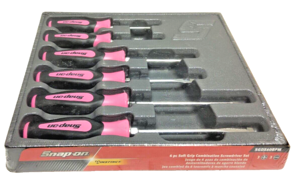 NEW Snap-on™ Instinct Pink Soft Handled 6-pc Screwdriver SET SGDX60BPM ...