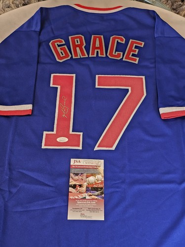 Mark Grace Autographed/Signed Jersey JSA COA Blue Custom Jersey | eBay