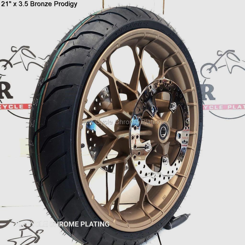 Harley 21" Bronze Prodigy Front Wheel Dunlop Tire Rotor 08-24 Road ...