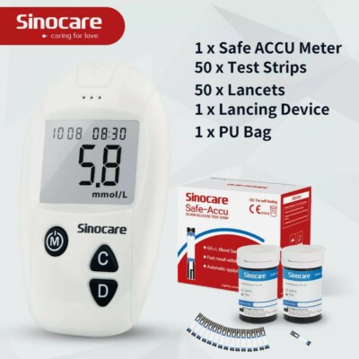 Diabetic Health Aid Test Kit Glucometer Blood Glucose Sugar Monitor ...