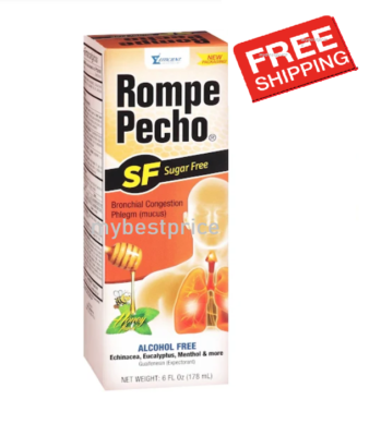 Rompe Pecho SF Bronchial Congestion Phlegm, Sugar Free, Honey Flavor ...