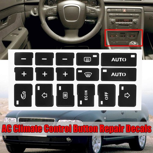 16Keys Car Air Audio Condition AC Climate Control Button Stickers ...