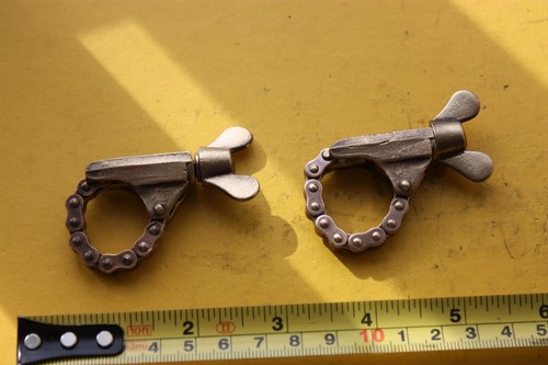 VETERAN VINTAGE BRASS CAR MOTORCYCLE HOSE CLIPS ANTIQUE VEHICLE RARE ...