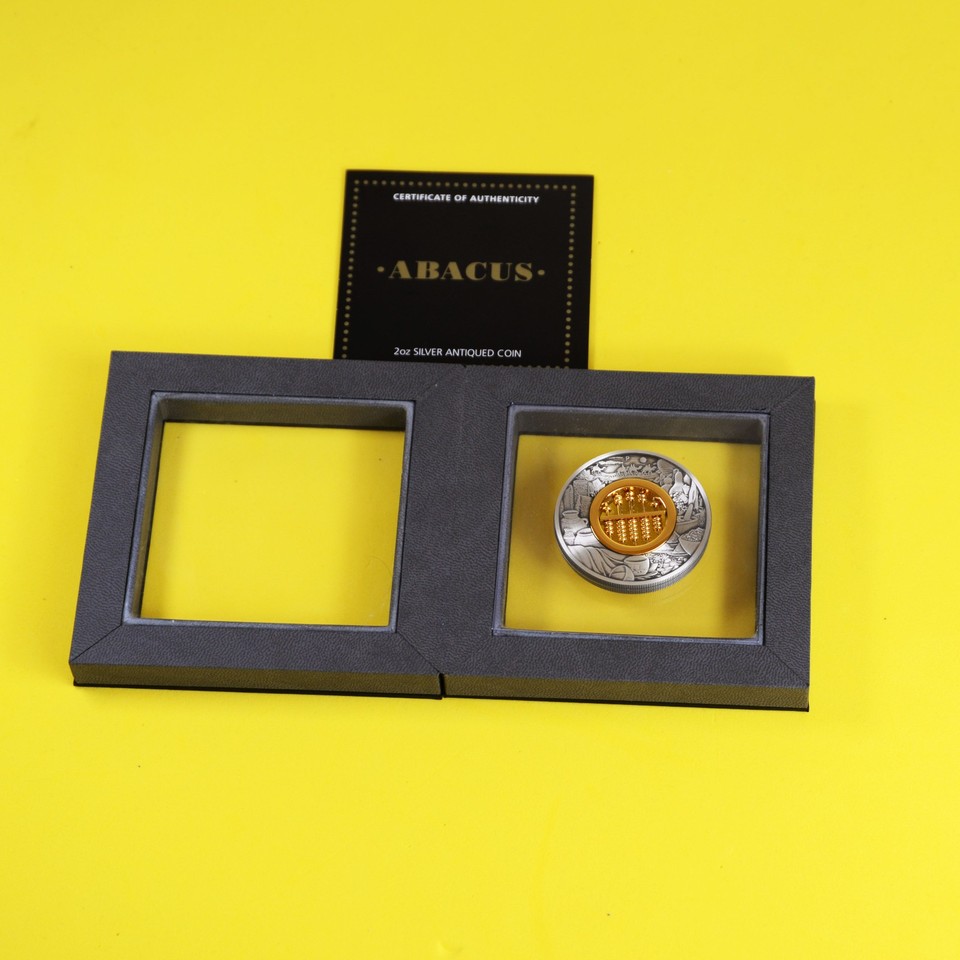 Golden Abacus Tuvalu 2019 2oz 999.9 Silver Antiqued Coin $2 | eBay UK