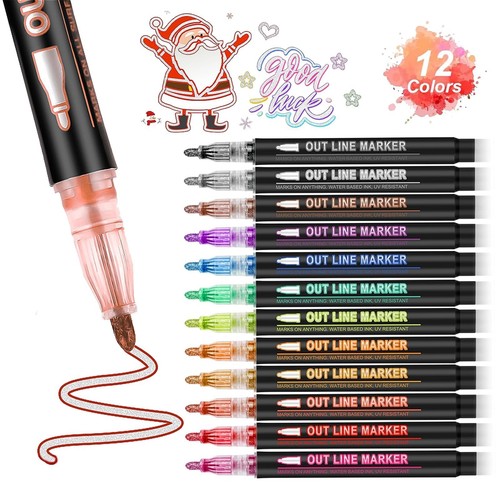 Double Line Outline Markers, Art Markers For Kids,Art Supplies Crafts ...