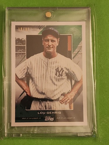 2020 Topps Rip Card Baseball #17 Lou Gehrig 19/99 Unripped Poss Auto ...