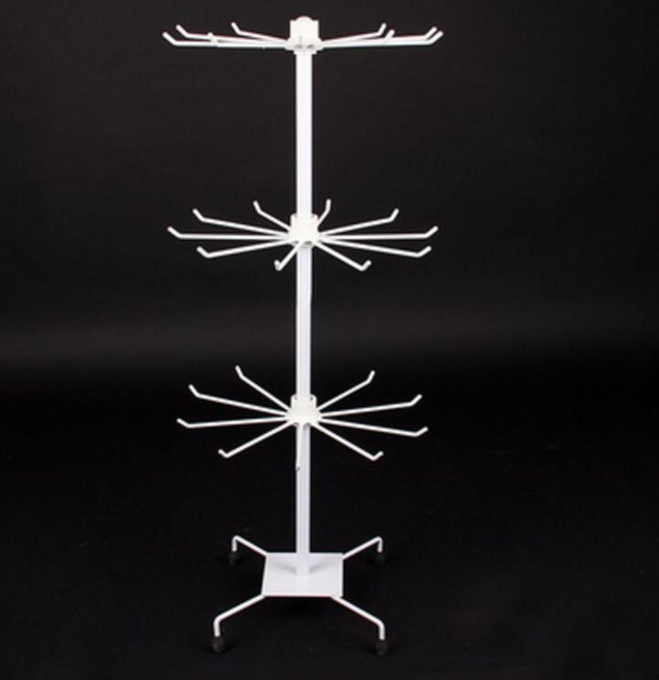 3Tier Jewelry Display Stand Rotating Revolving Keyring Metal Rack ...