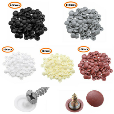 100Pc Premium Self-Tapping Screw Caps Hole Covers W/Base for Phillips ...