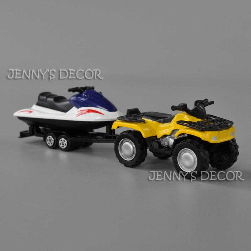 1:50 Scale Diecast Metal Quad ATV With Jet-Ski Trailer Model For Kids ...