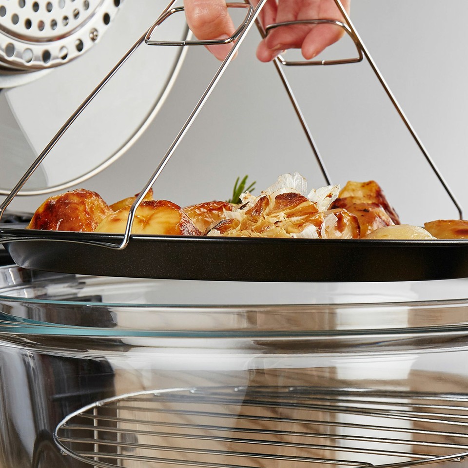 Digital Halogen Oven Cooker Hinged Lid White Accessories Spare Bulb ...