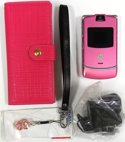 Motorola RAZR V3 - Pink and Silver ( Cingular / AT&T ) Very Rare Flip ...