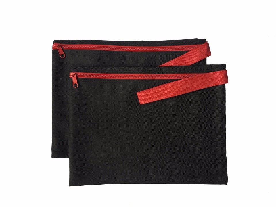 2 Pieces Large Zippered Carry Pouch Bag Documents Bags W Handle ...