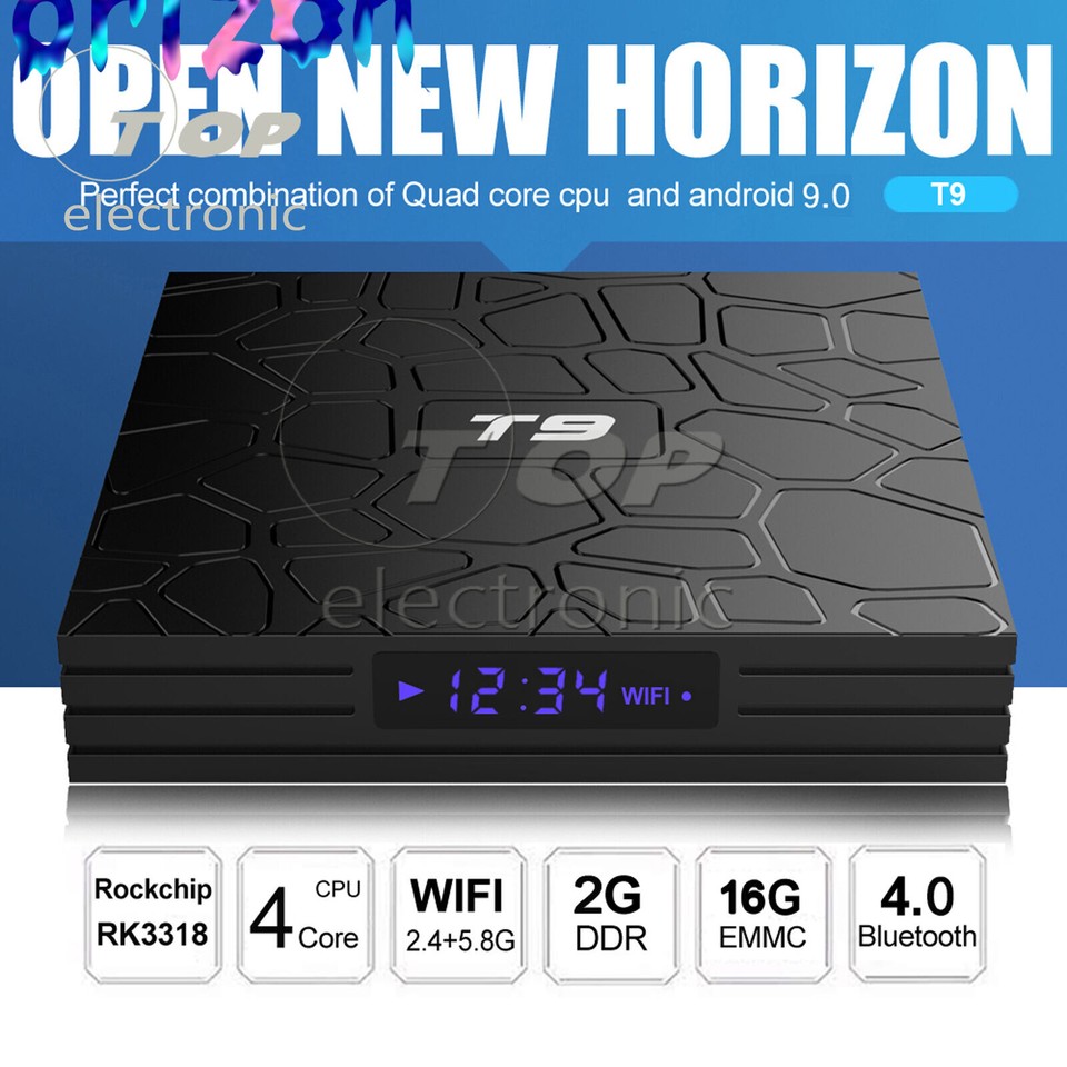 NEW T9 Android Box 9.0 TV BOX 10000 Movies & Channels 2G/4G+16G/32G/64G ...
