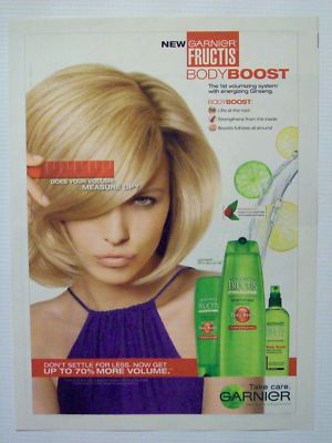 2010 Garnier Fructis Body Boost Shampoo Nice Magazine Print ...
