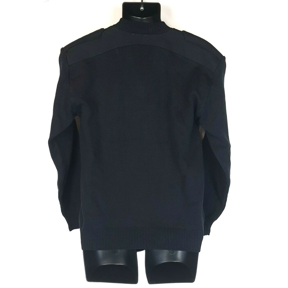 PSC Cobmex Men's S Navy Blue Commando Flax Knit V-Neck Uniform Sweater ...