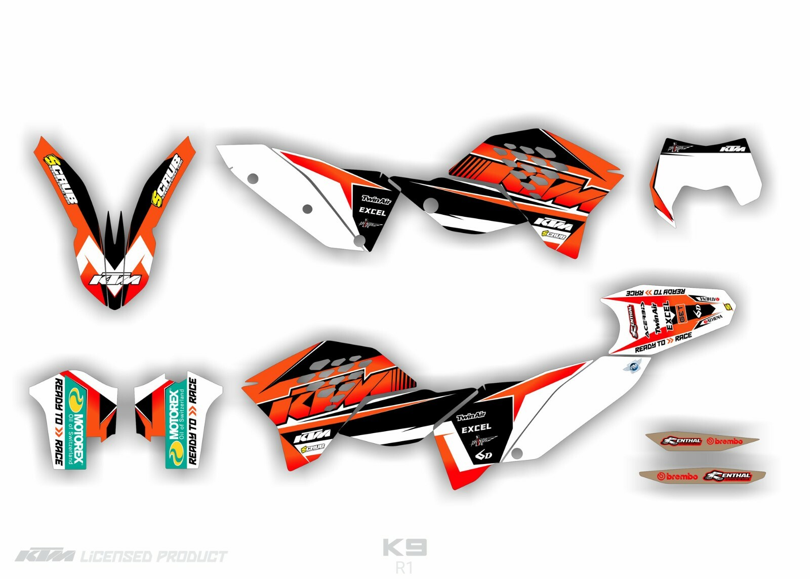 Graphics Kit KTM XC-W XCF-W EXC EXCF 2008 2011 125/200/250/300/350/450 ...