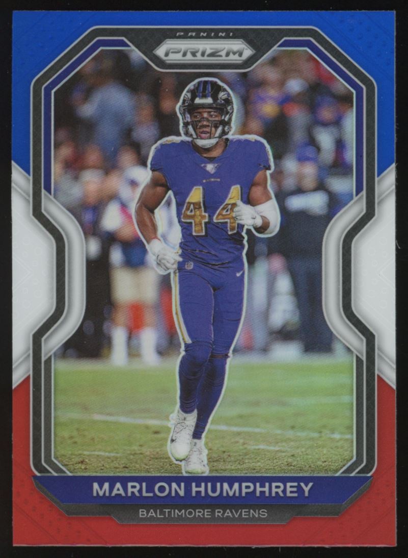 2020 Panini Prizm Red/White/Blue Marlon Humphrey Baltimore Ravens #43 ...