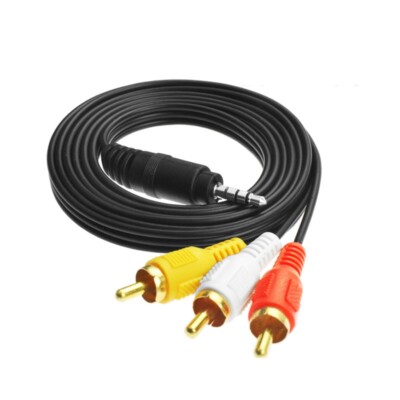 3.5mm to 3RCA Composite AV Cable RCA for DVD VCD STB Camcorder Viewcam ...