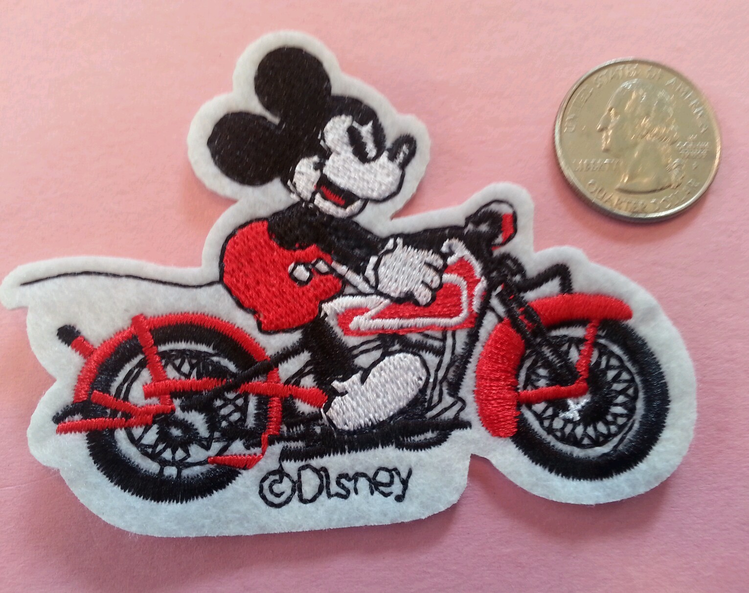 Motorcycle MICKEY MOUSE - rides a motorcycle iron on patch NEW | eBay