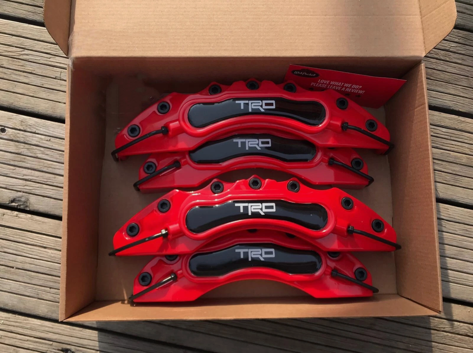 4x Red Brake Caliper Covers – TRD Style | Universal Fit | Sport Look ...