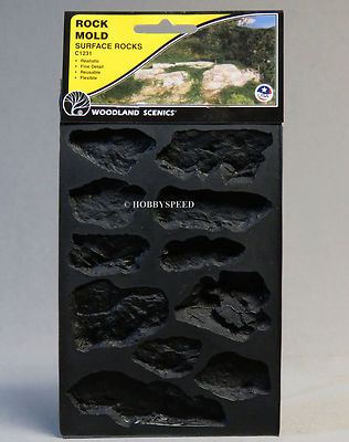 WOODLAND SCENICS ROCK MOLD SURFACE ROCKS O HO N O GAUGE train scene ...
