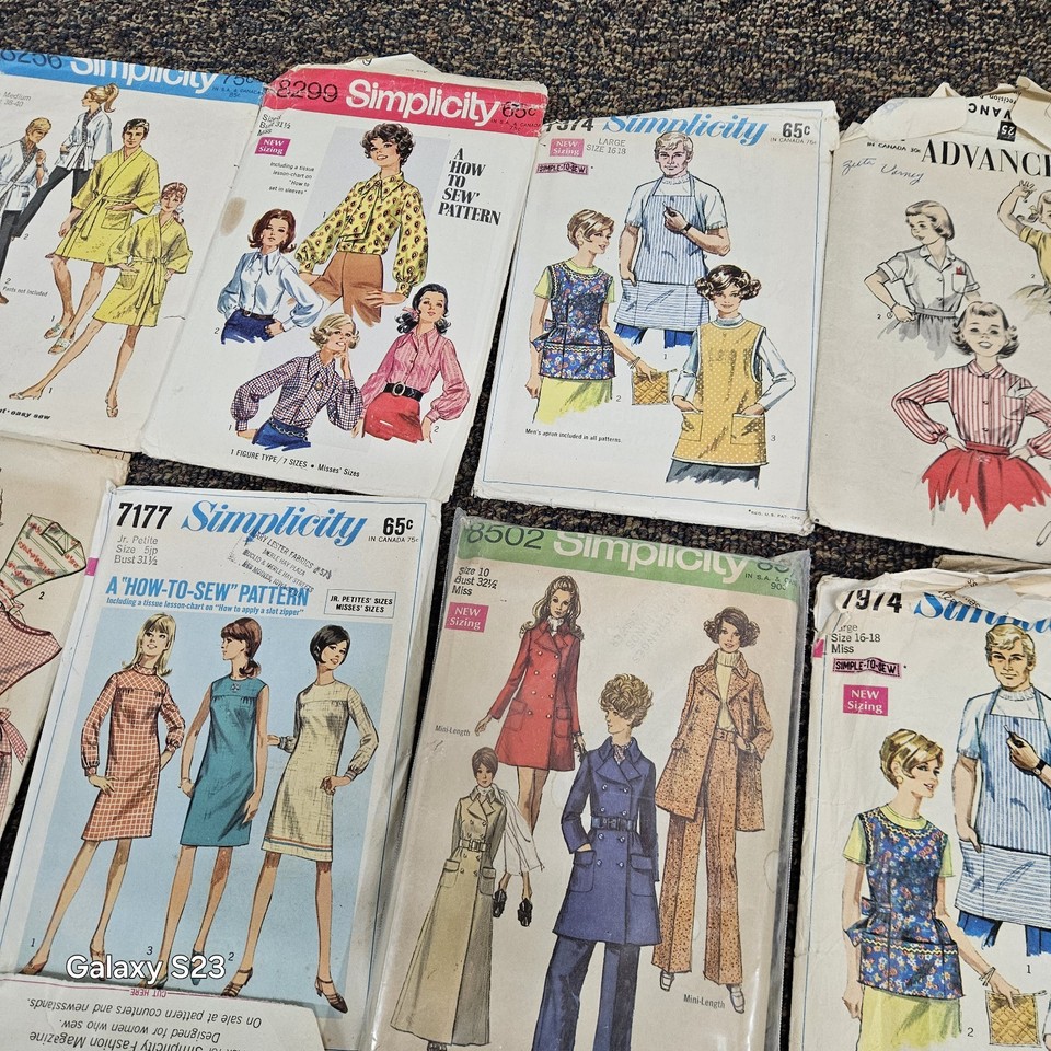 LOT 18 VINTAGE SEWING PATTERNS 1960s Simplicity Butterick McCall’s ...