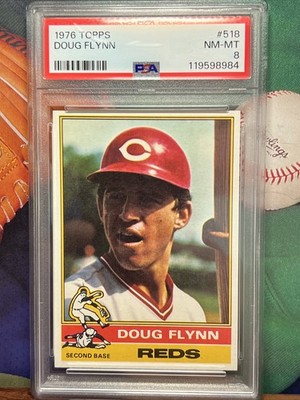 1976 TOPPS BASEBALL #518 DOUG FLYNN - CINCINNATI REDS - NM-MT PSA 8 ...