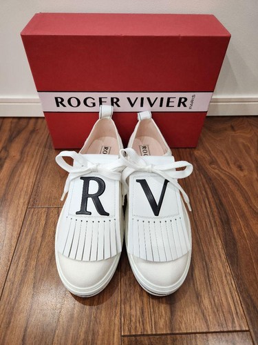 Roger Vivier Sneakers Canvas Leather US 8.5 R&V Logo Casual/ | eBay