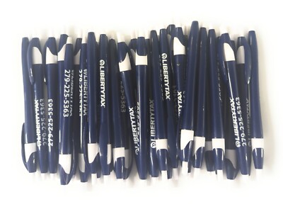 30ct Lot Misprint NAVY BLUE Retractable Click Pens BLUE INK Java Style ...