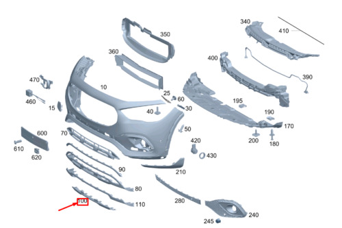 NEW MERCEDES-BENZ GLA H247 FRONT BUMPER LOWER PART COVER A2478852204 ...