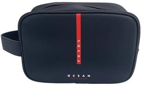 Prada Luna Rossa Ocean Pouch Charcoal Black Travel Toiletry Bag with ...