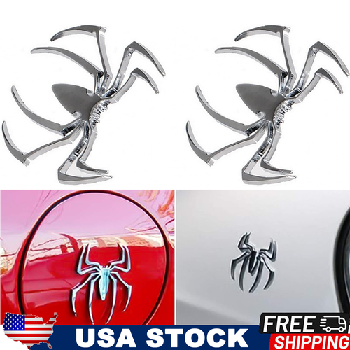 2Pcs 3D Spider Emblem Car 3d Logo Chrome Spider Badges Sticker for Can ...