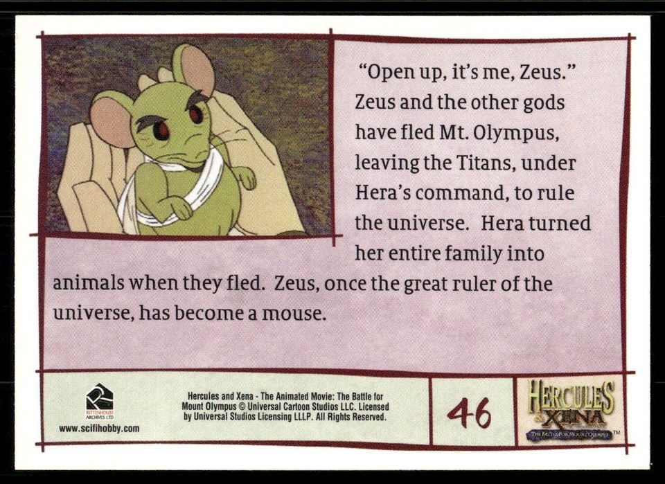 Hercules & Xena 2005 Battle for Olympus Cartoon Rittenhouse Card #46 ...