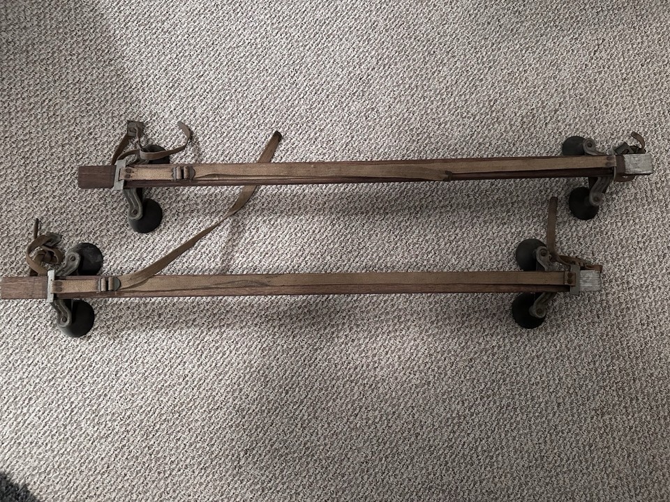 Vintage 1900s Car Oak Wood Roof Racks Skis Luggage Woody Rat Rod Custom ...