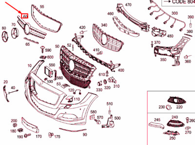 NEW MERCEDES-BENZ CLS C218 RADIATOR GRILLE COVER TRIM A2188851022 OEM ...